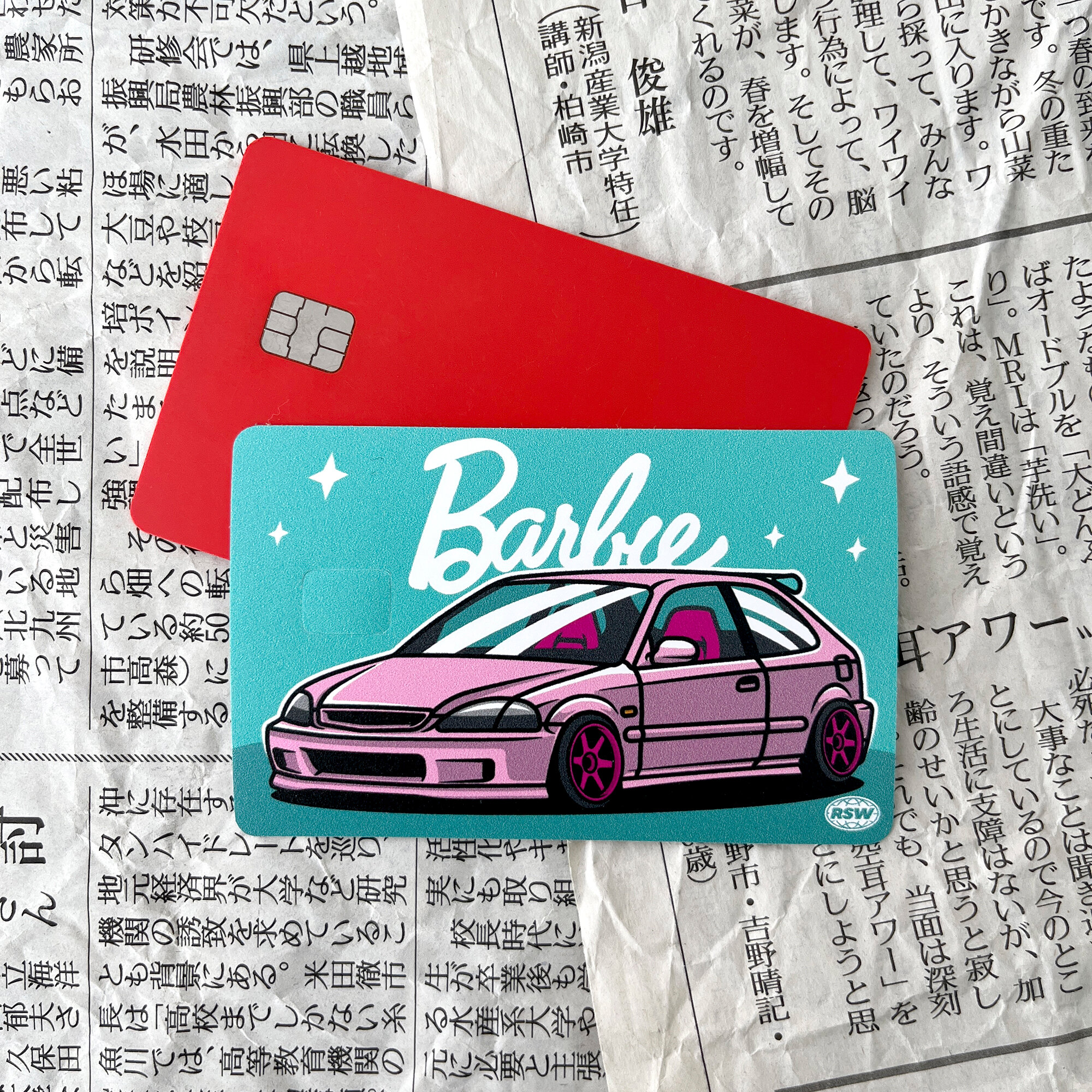 Наклейка на банковскую карту Honda Civic 6 Barbie