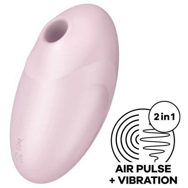 Вакуумный стимулятор клитора Satisfyer Vulva Lover 3 с вибрацией розовый силикон длина 11 см диаметр 5.5 см