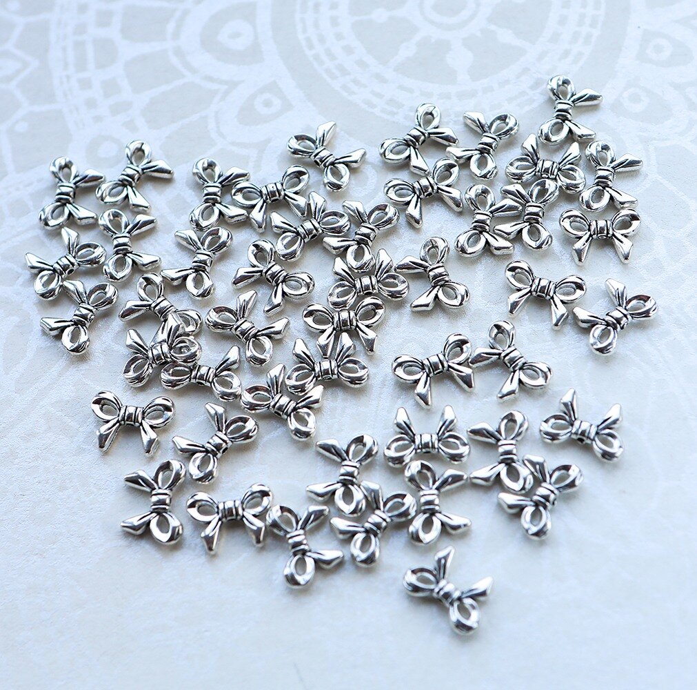 Разделитель для бусин 20 шт. / спейсер, 14x10x3 мм, цвет античное серебро