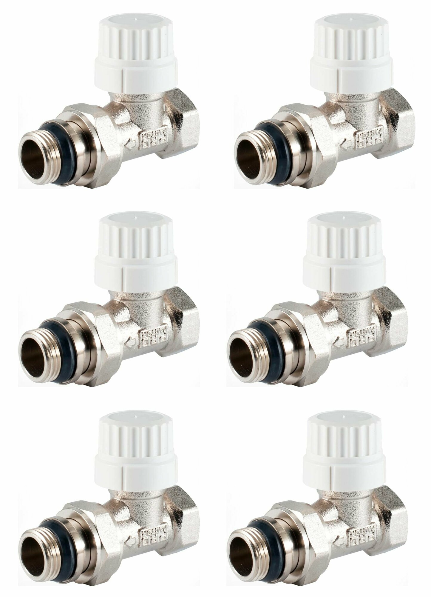 Клапан радиаторный термостатический прямой с преднастройкой и кольцевым уплотнением полусгона Profactor 1/2" RVT 980UR (комплект 6 штук)