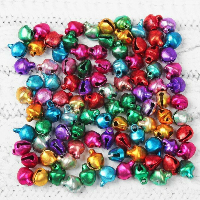 Набор бубенчиков КНР 100 шт, 0,6 см, цвета микс