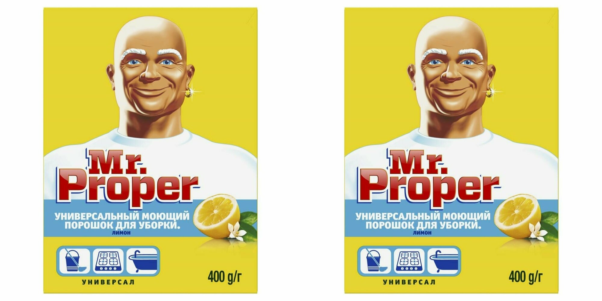 Mr. Proper Универсальное чистящее средство с ароматом лимона лимона, 400 г 2 шт