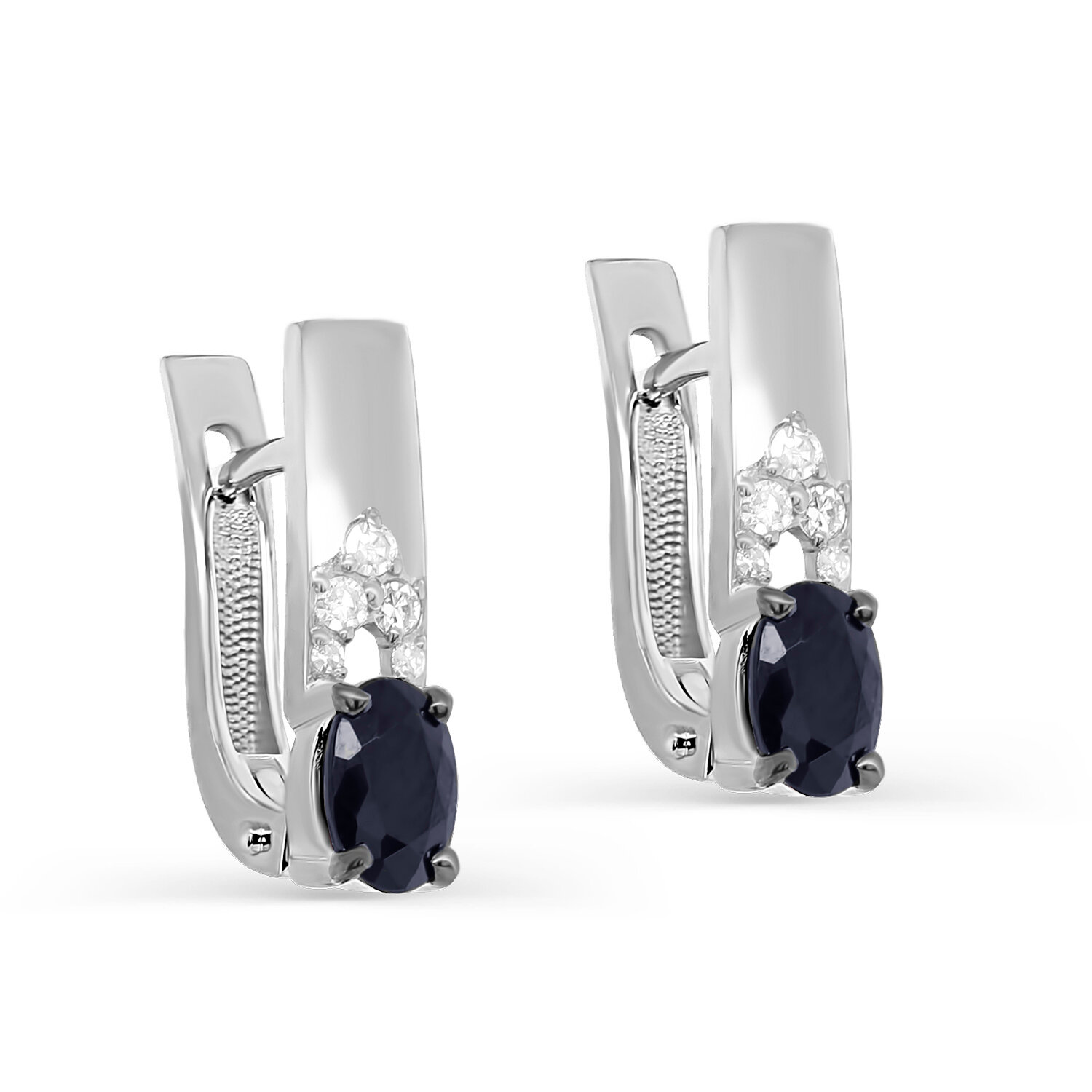 Серьги, белое золото, 585 проба, бриллиант