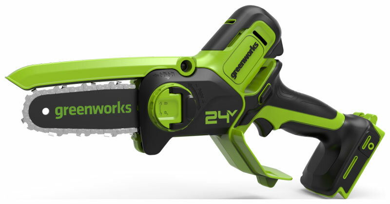 Цепная мини пила Greenworks аккумуляторная 24V, 15см, бесщеточная, без АКБ и ЗУ (2008707)