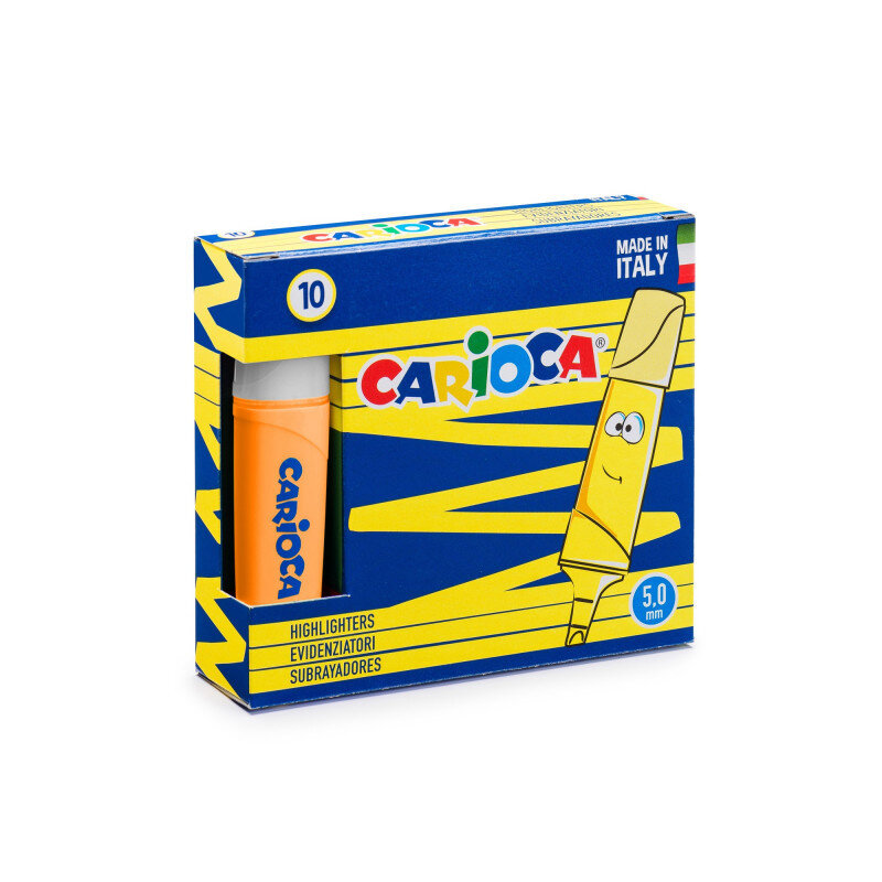 Текстовыделитель 10 шт. "Carioca" "Memolight" 5 мм перо круглое 42875/35 оранжевый