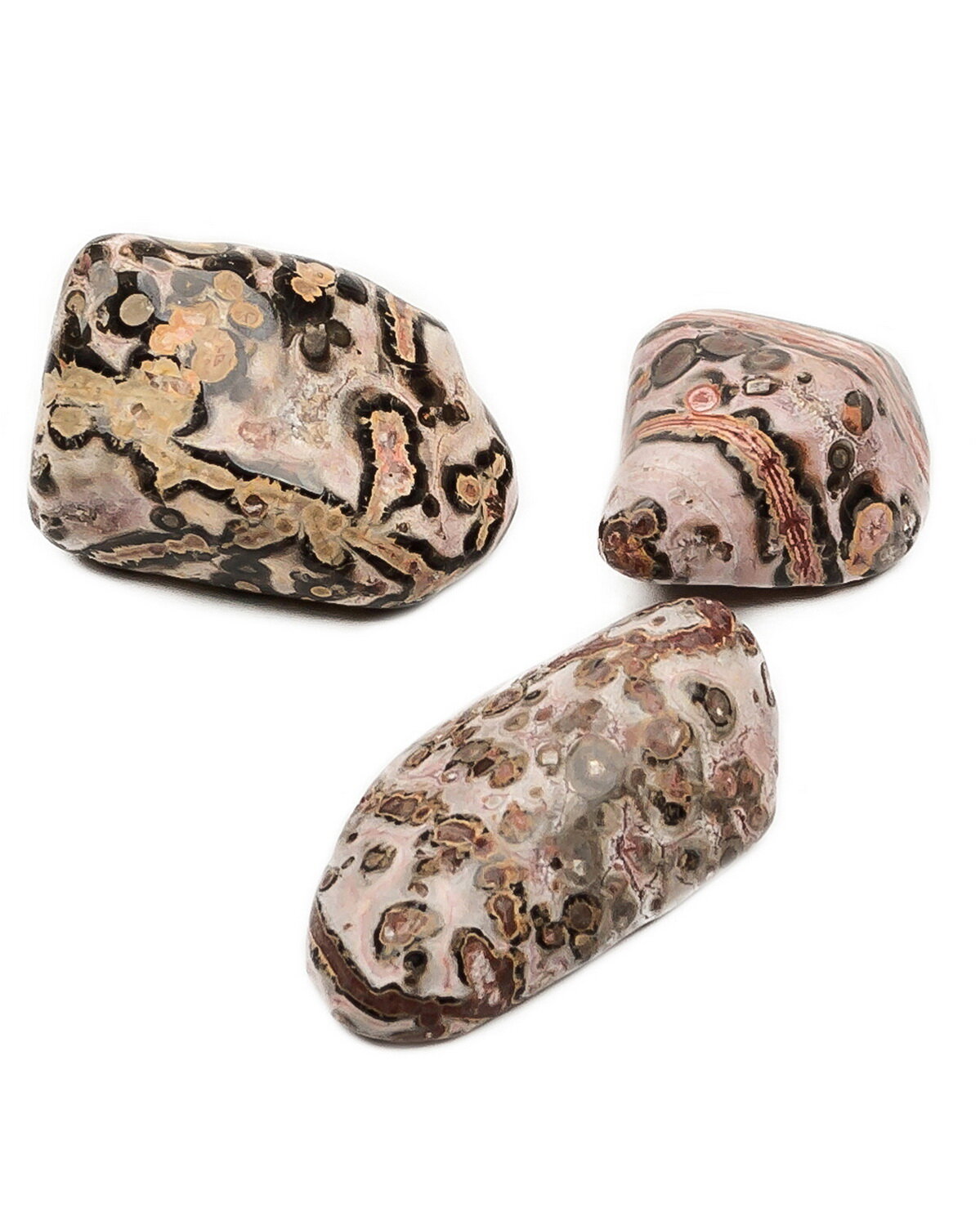 Камень Яшма Леопардовая М, 3 шт. , натуральный минерал в коллекцию.