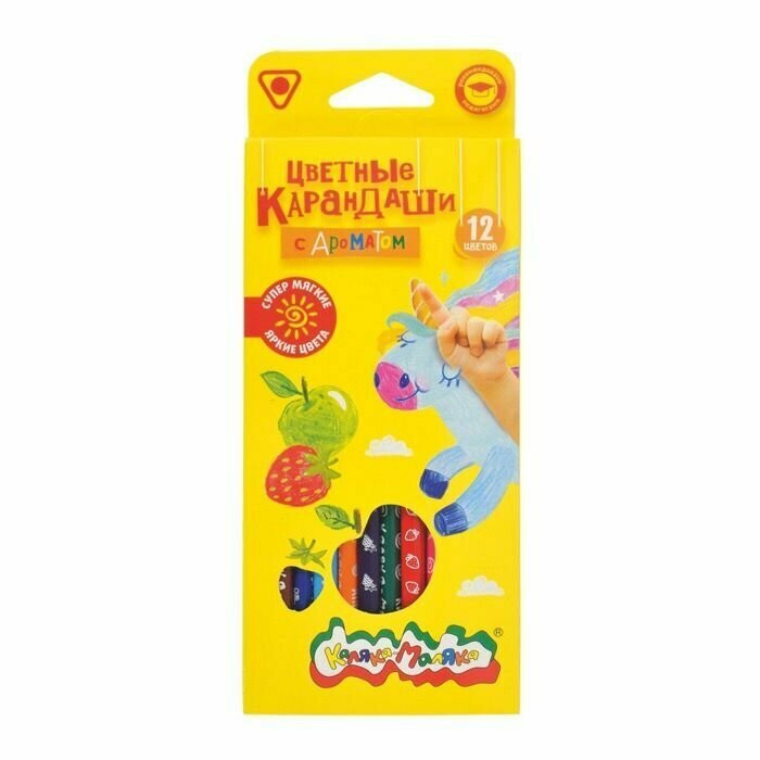 Каляка-Маляка Набор цветных карандашей ароматизированные, 12 цветов