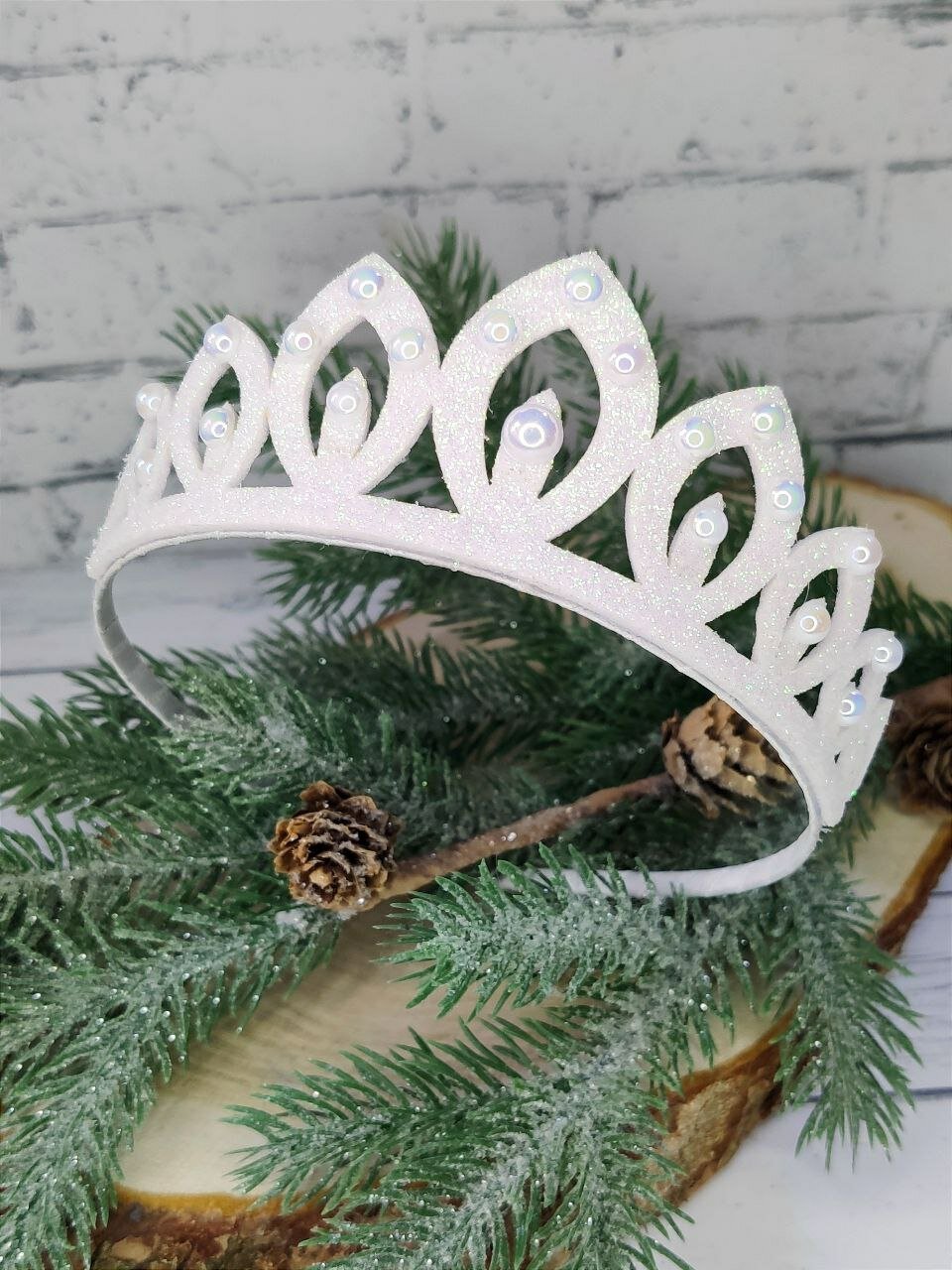Диадема для девочки/ Корона для девочки/ белая