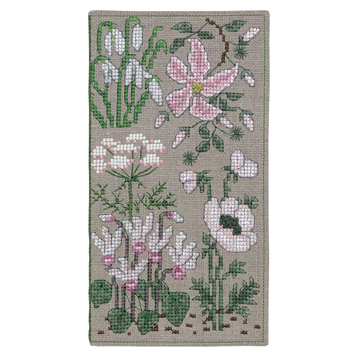 Набор для вышивания футляра для очков Etui A Lunettes Fleurs Blanches Белые цветы le boheur des dames 3244