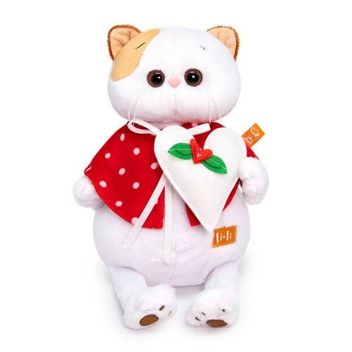 Budi Basa Мягкая Игрушка Кошечка Ли-Ли в накидке с сердцем (27см) (в подарочной коробке) LK27-095, (
