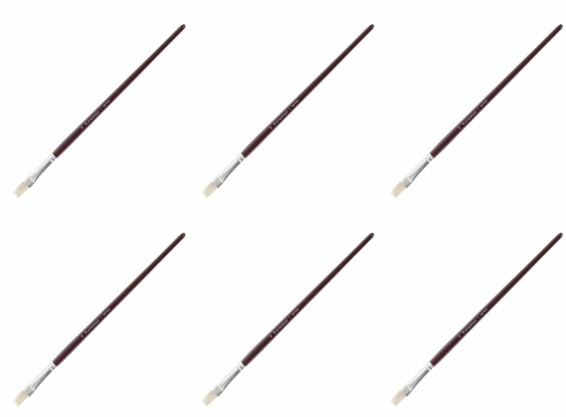 АРТформат Кисть художественная, щетина, круглая, №12, 6 штук