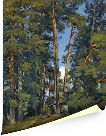"Лесная роща", Шишкин Иван Иванович, картина (репродукция) (30х42 см / без подрамника)