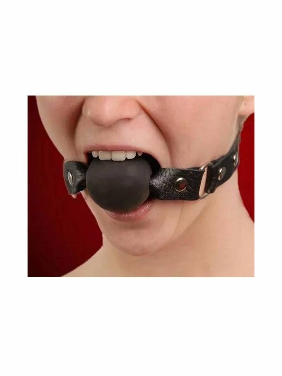 Кляп-шар на кожаных ремешках БДСМ