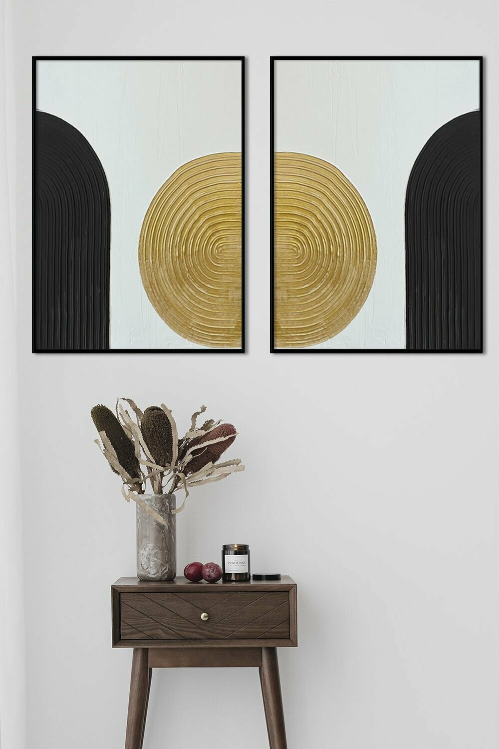 Картины на стену для интерьера ручной работы DECORMARKT Пара №14, в рамках, 50х70 см