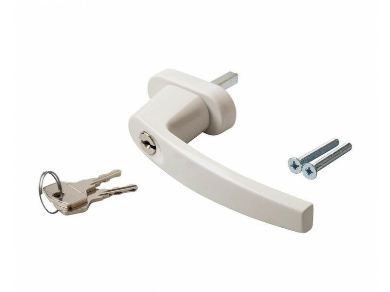 Ручка оконная Victory с ключом штифт 35мм, 8 поз, белая