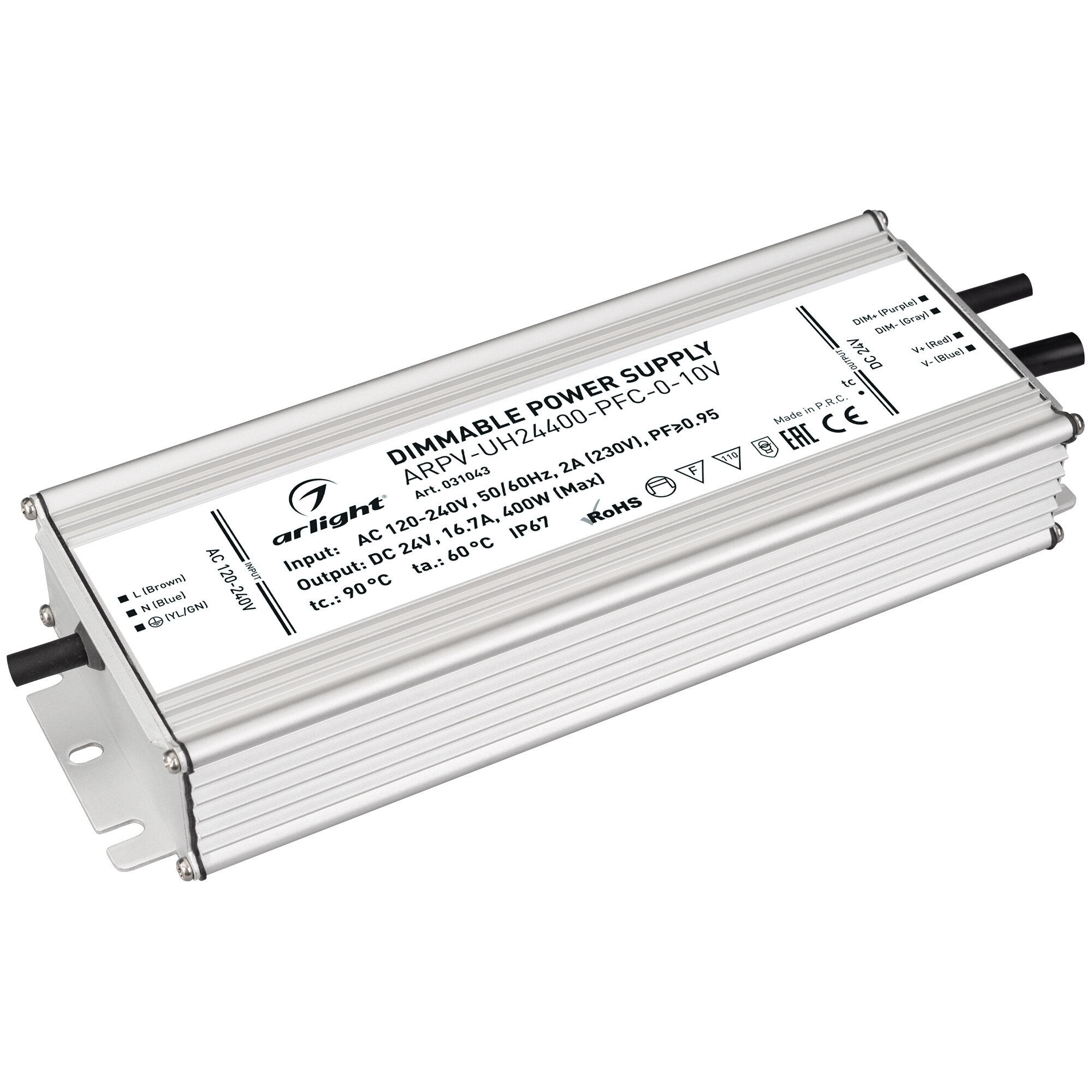 Диммируемый источник напряжения Arlight Блок питания ARPV-UH24400-PFC-0-10V (24V, 16.7A, 400W)