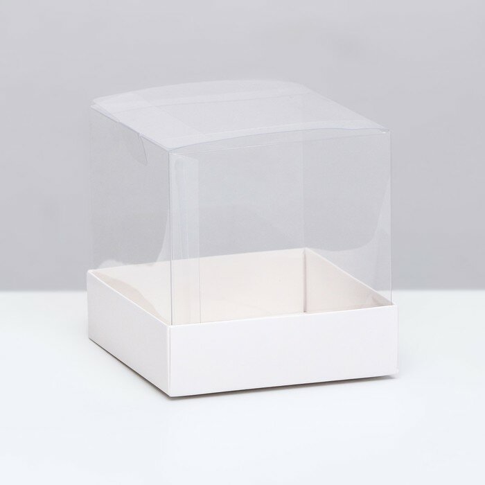 Коробка для пирожных, белый, 10×10×10 см