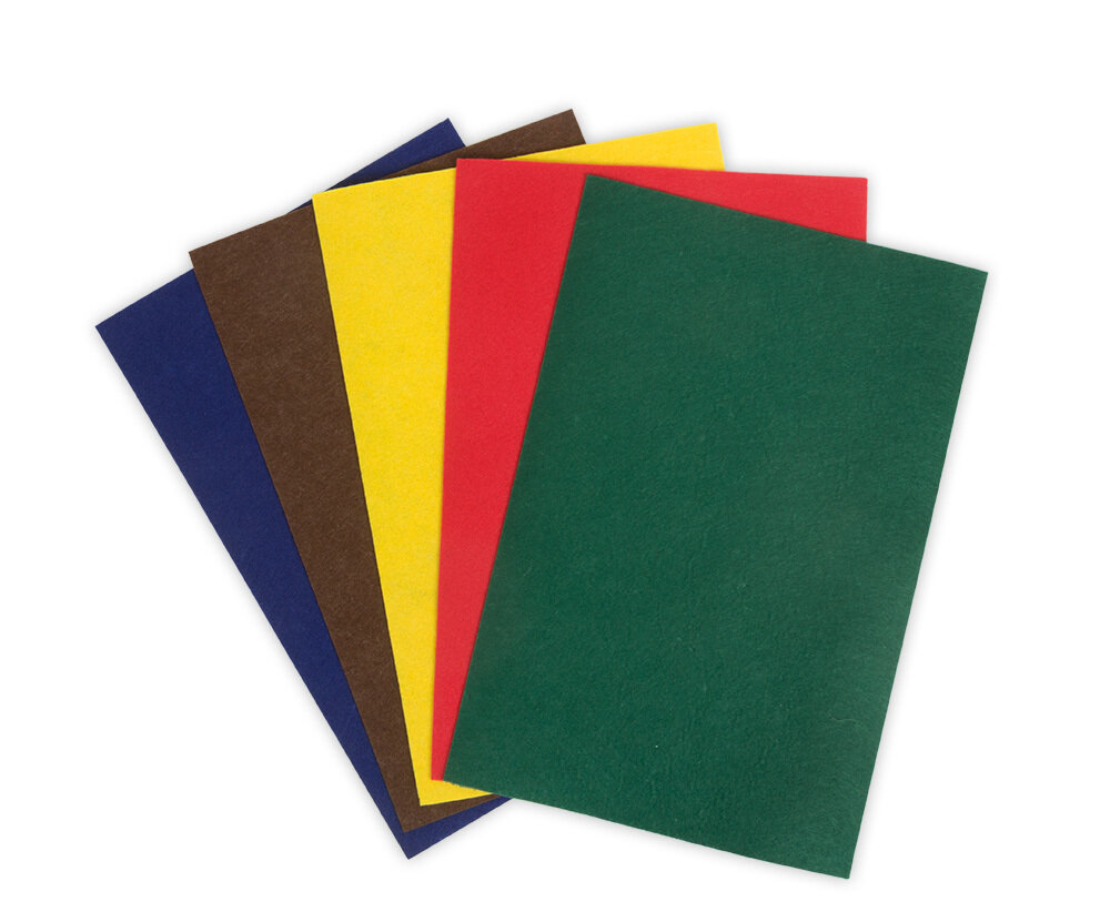 Цветной фетр для творчества "BLITZ" FKH10-20/30, 20х30 см 5 шт ассорти №1