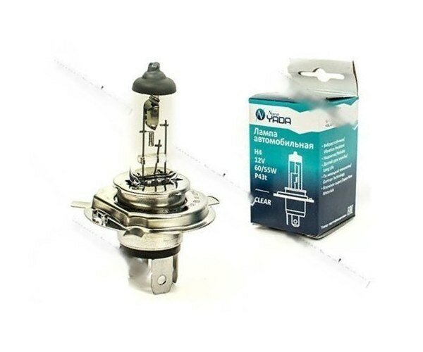 Лампа галоген 12V H4 60/55W P43T Nord Yada Clear - стандартное качество