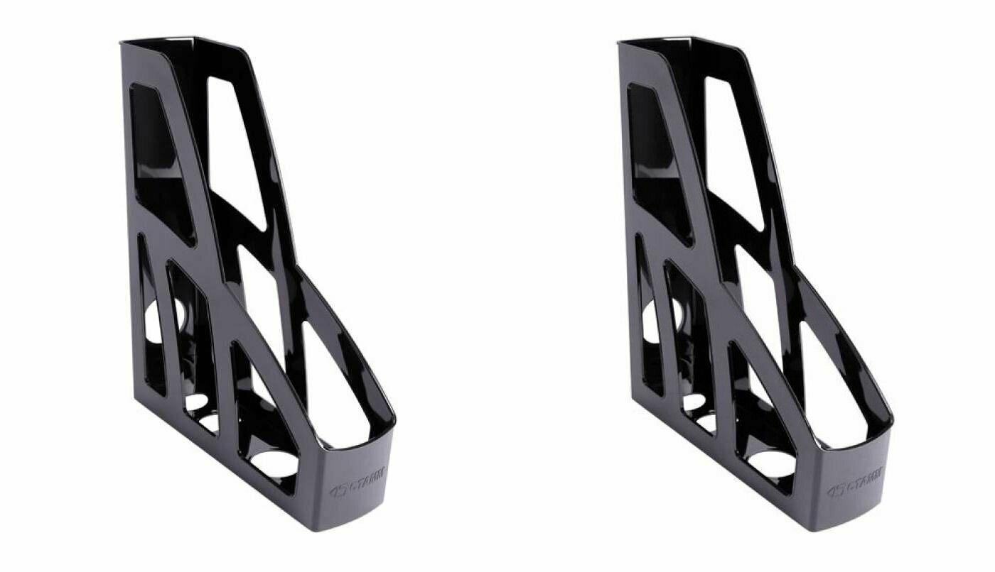 Стамм Лоток вертикальный лидер 75 мм, черный полипропилен, 2уп.