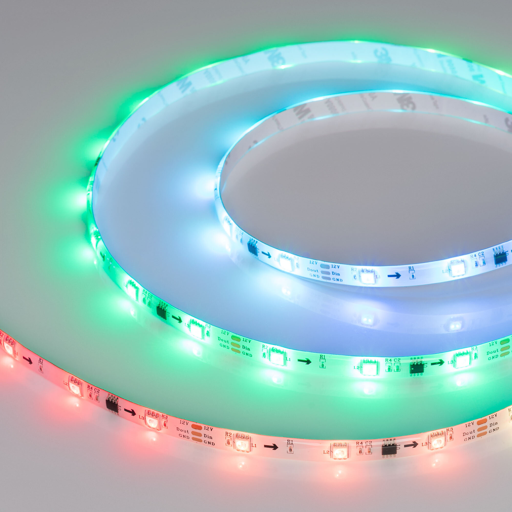Лента светодиодная Arlight Лента герметичная SPI-SE-B30-10mm 12V RGB-PX3 (7.2W/m, IP65, 5060, 5m) (Arlight, Закрытый, IP65), 5м
