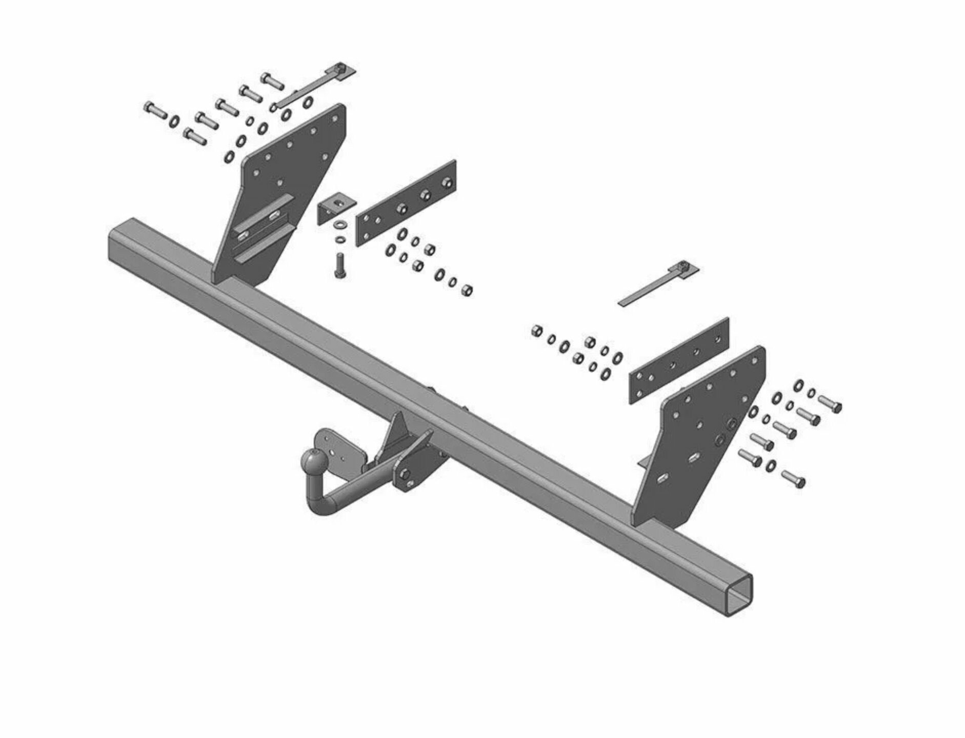 Фаркоп AvtoS для MITSUBISHI L-200 (в т. ч. удлин. кузов) (2006-2014, 2015-) с универсальной электрикой Smart(блок) и сертификатом в комплекте, арт.(MI 28+smart)