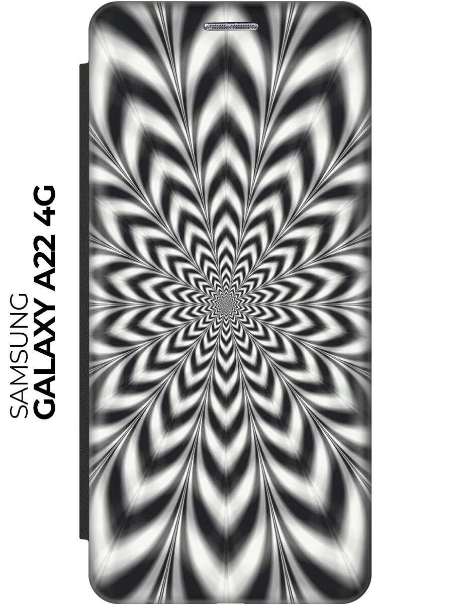 Чехол-книжка Черно-белая иллюзия на Samsung Galaxy A22 / M32 / M22 / Самсунг А22 / М32 / М22 черный