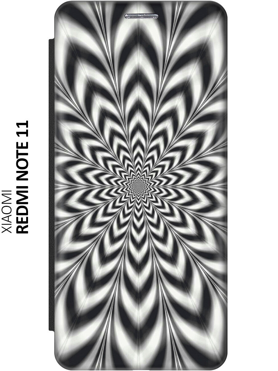 Чехол-книжка Черно-белая иллюзия на Xiaomi Redmi Note 11 / Note 11S / Сяоми Редми Ноут 11 / Ноут 11С черный