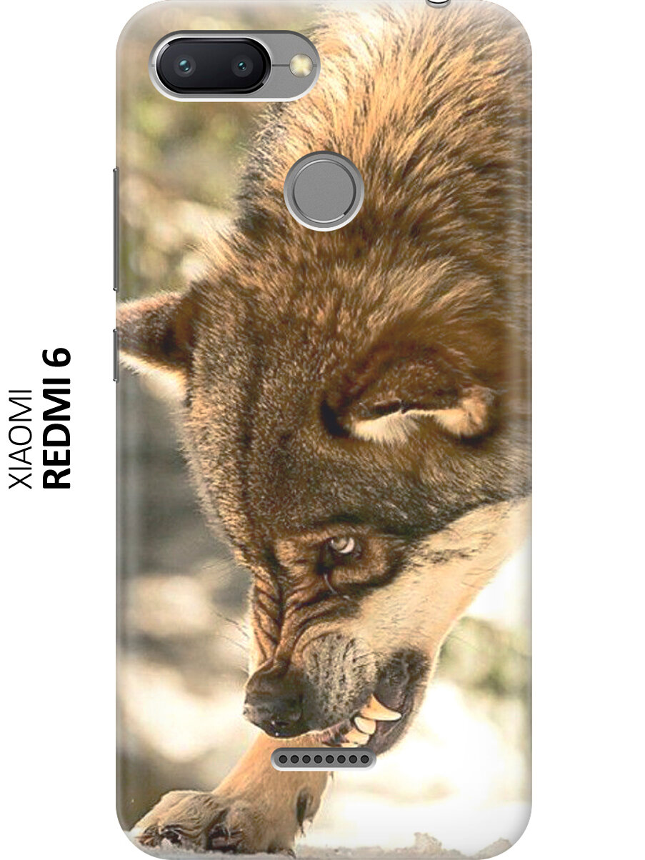 Силиконовый чехол Лютый волк на Xiaomi Redmi 6 / Сяоми Редми 6
