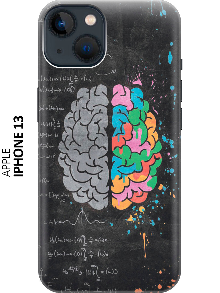 Силиконовый чехол на Apple iPhone 13 / Эпл Айфон 13 с рисунком "Красочное полушарие"