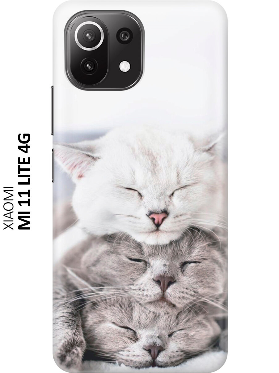 Силиконовый чехол Три кота на Xiaomi Mi 11 Lite / 11 Lite 5G / Сяоми Ми 11 Лайт / 11 Лайт 5г