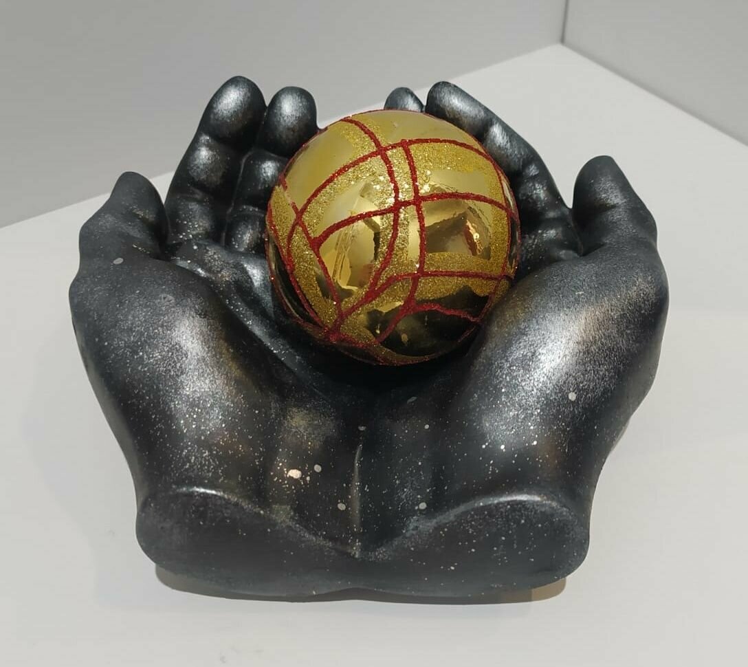 Ваза авторская/кашпо/подсвечник/декор/черные/15*14*6,5 см