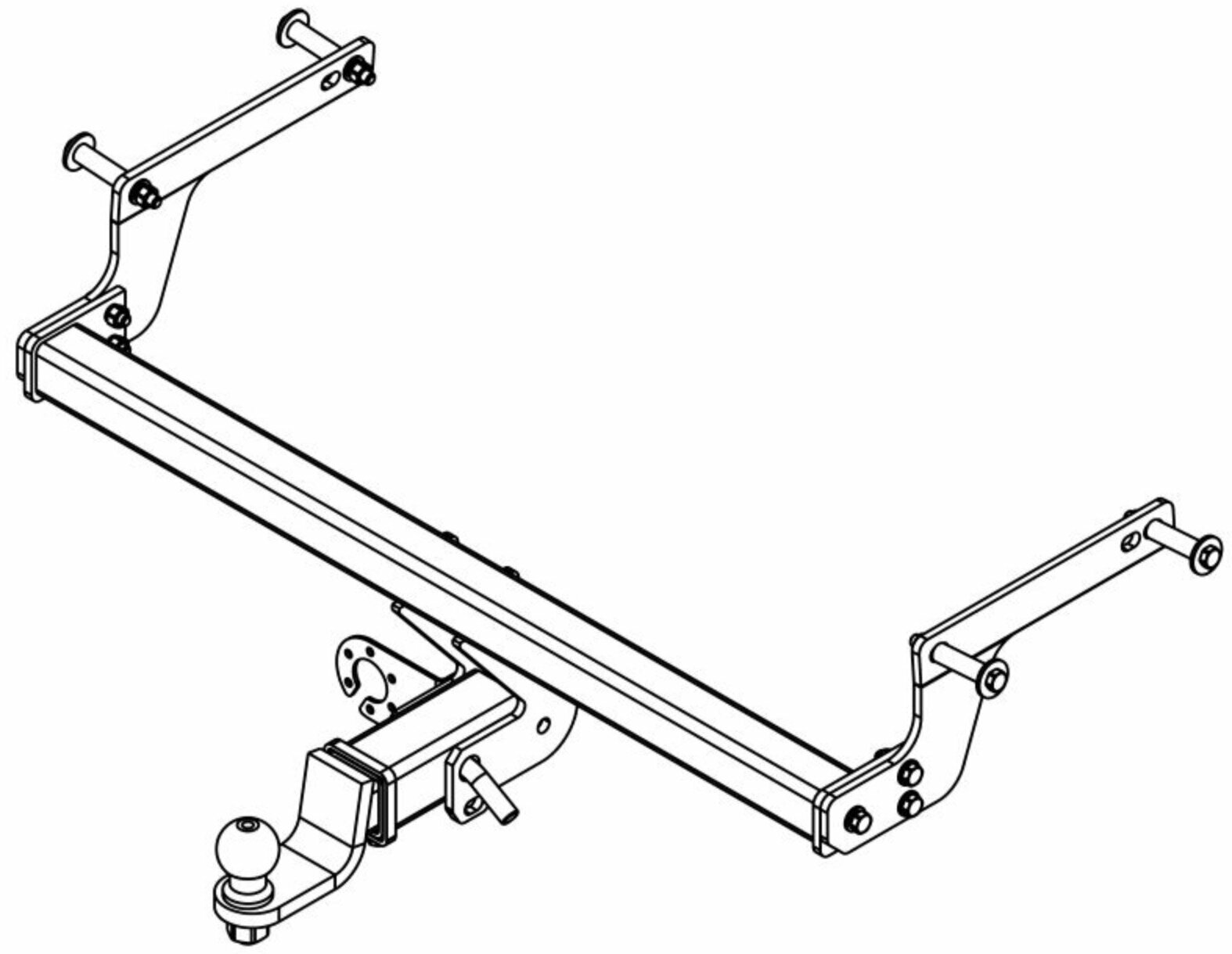 Фаркоп на RENAULT DUSTER под квадрат 50х50 (2011-) (без электрики, паспорт/сертификат в комплекте) Автос. RN 07B