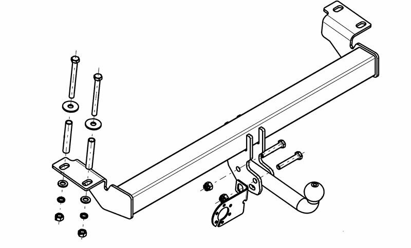 Фаркоп AvtoS для TOYOTA RAV-4 (2000-2004) с универсальной электрикой и сертификатом в комплекте, арт.(TY 16+electr)