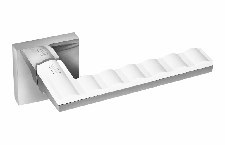 Комплект дверных ручек ЦАМ в тубе 607 NCW/PC, белый/хром бл, PALIDORE