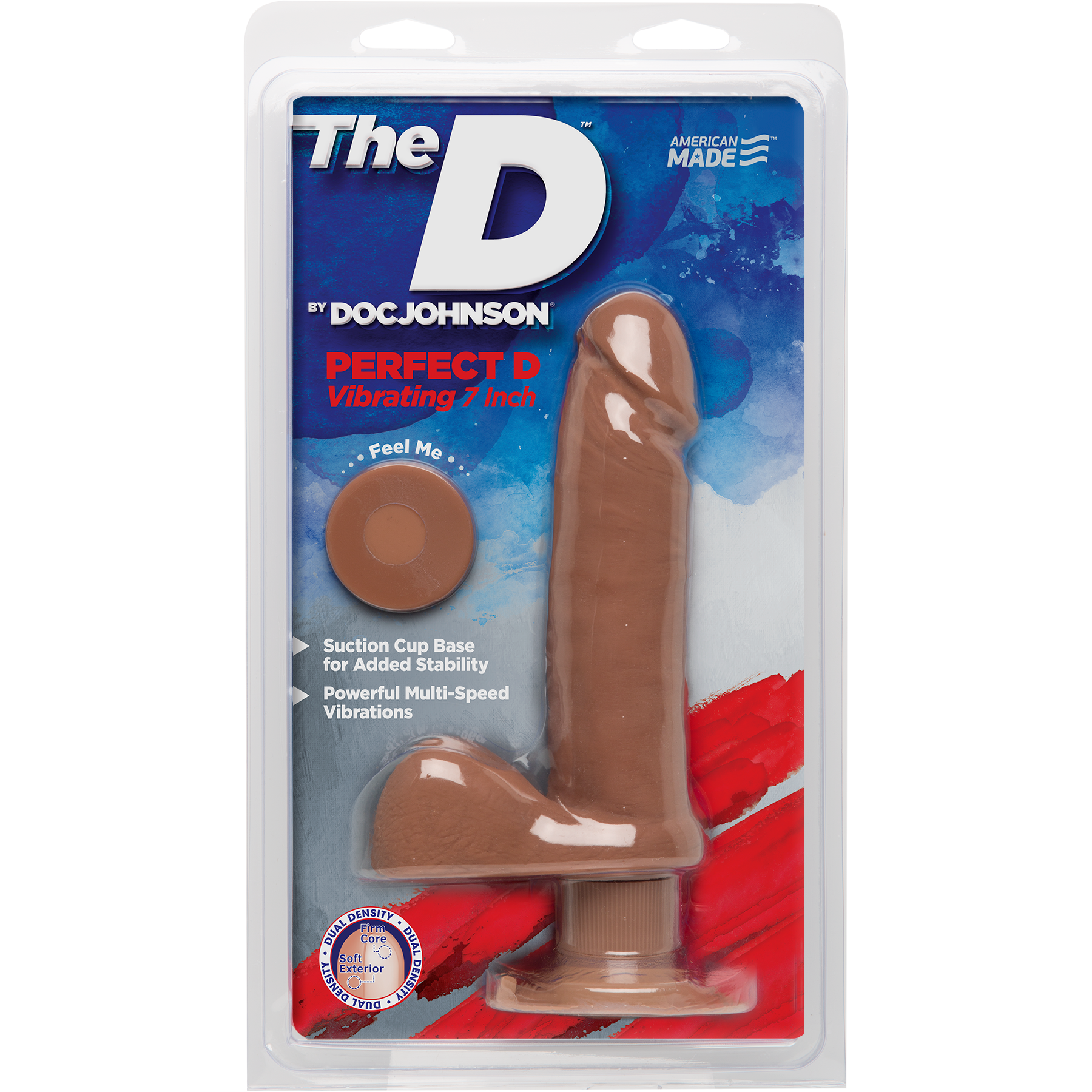 Вибростимулятор-реалистик The D™ - Perfect D Vibrating 7 - Caramel (17.8, Ø 4.5 см)