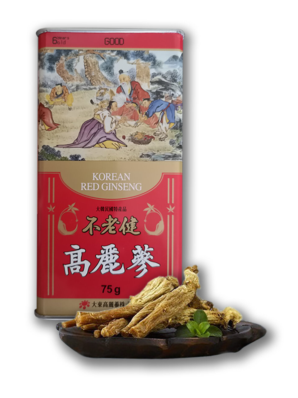 Сухой корень красного корейского женьшеня Daedong возраст 6 лет, 75 г