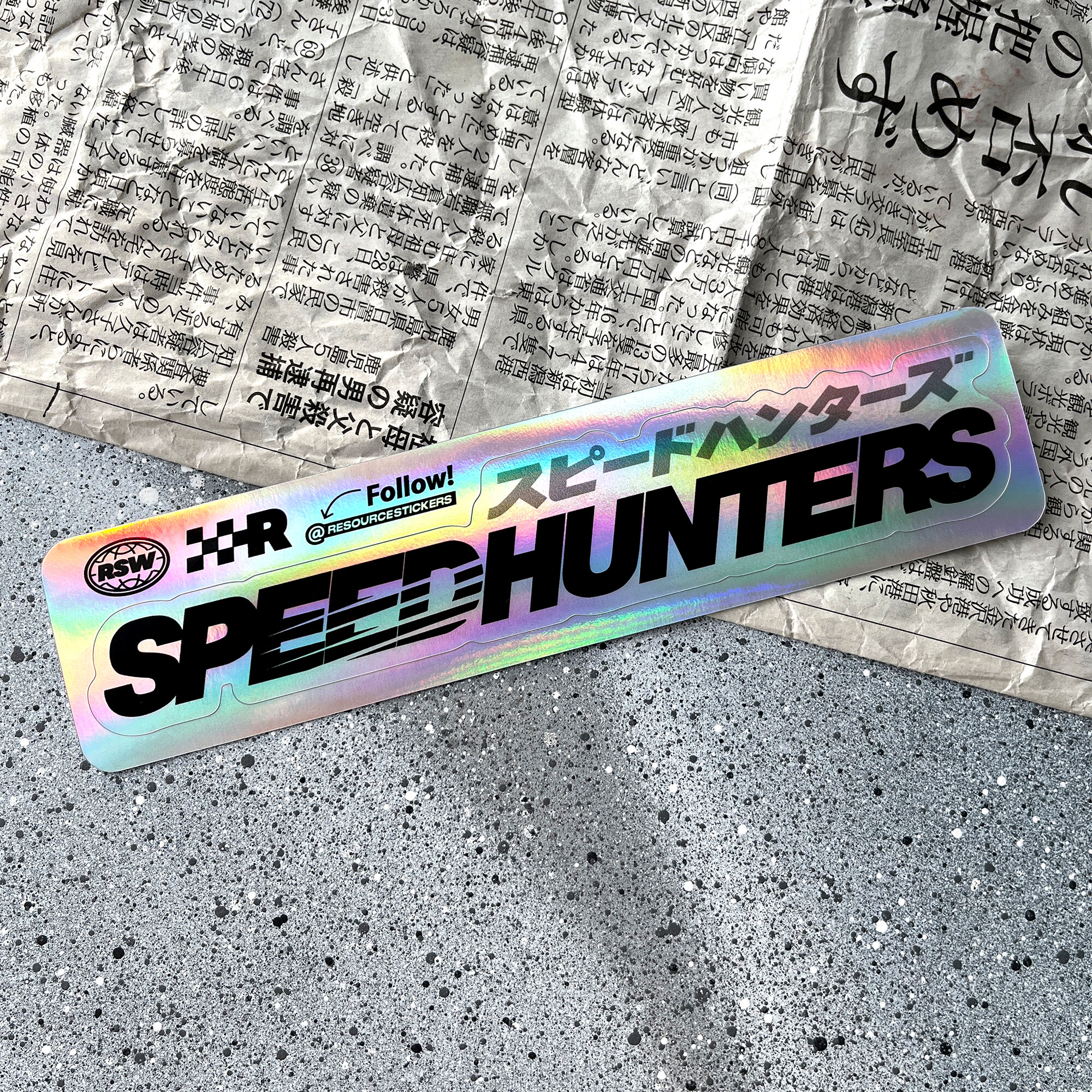 Наклейка логотип SPEEDHUNTERS голографическая 18х3.5