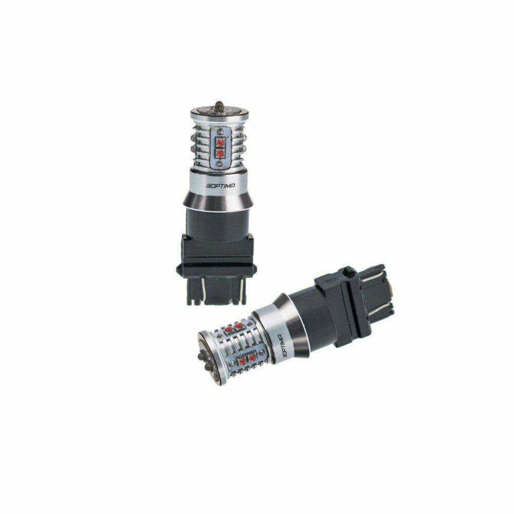 Светодиодная лампа 3157 Optima MINI-CREE, RED, CAN, CREE XB-D*10, 1800K, 12-24V, двухконтактная, 1 лампа