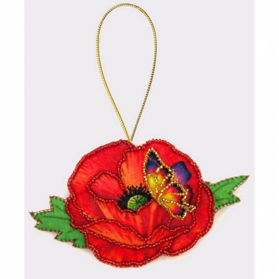 Набор - фетровая аппликация Butterfly #F024 Мак, 8 x 13 см