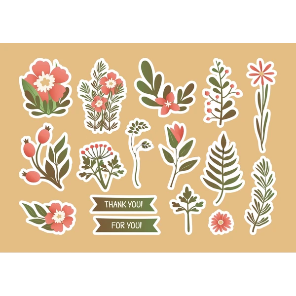 Наклейки стикеры Цветы