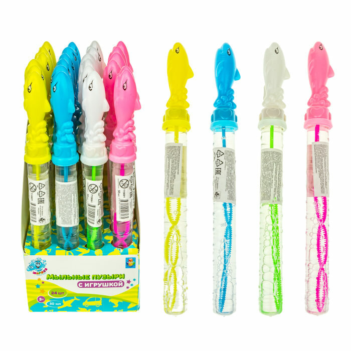 Мыльные пузыри с игрушкой 1TOY Мы-шарики! Акула, детские маленькие, мини, для малышей, для девочек и мальчиков