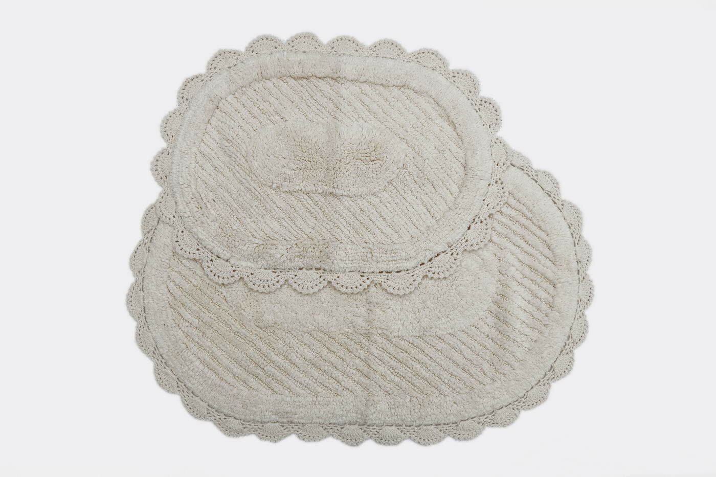 Набор ковриков для ванной кружевной Sofi De Marko LAURA (кремовый) 60х100 и 50х70