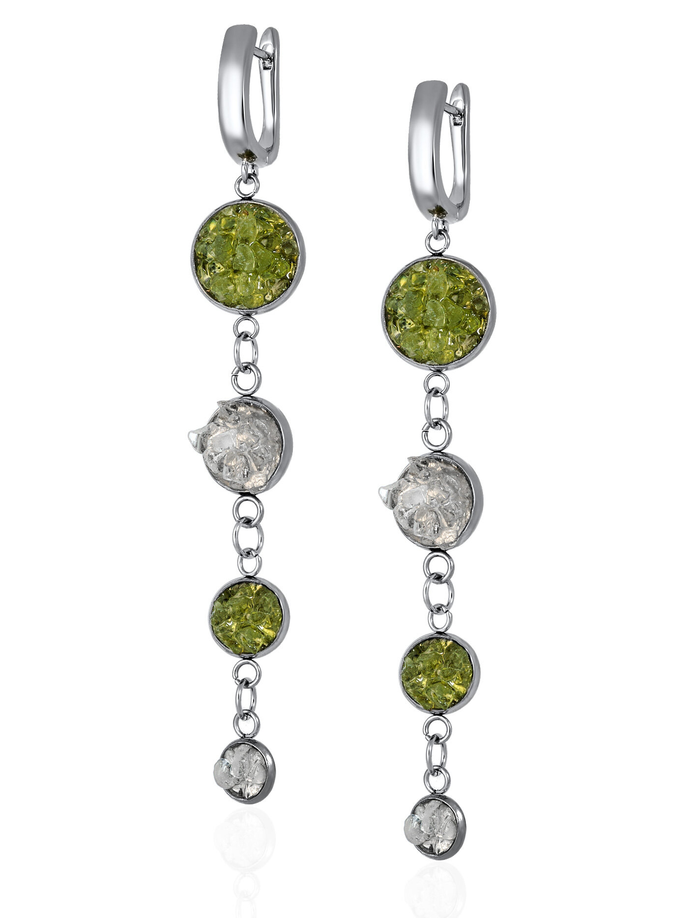 Комплект серег, горный хрусталь