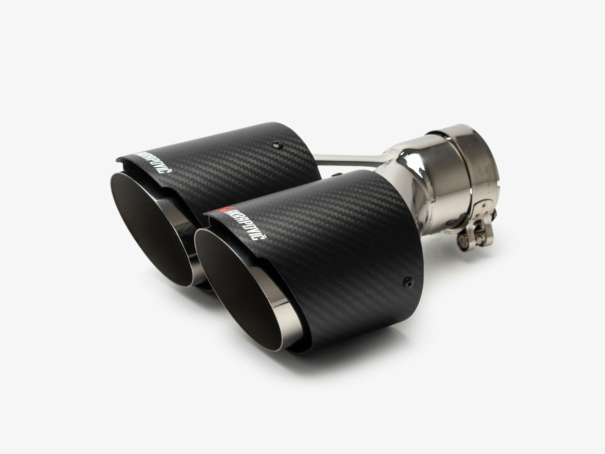 Насадка на глушитель автомобиля универсальная Akrapovic 63/102 Матовая из Нержавеющей стали и Карбона для выхлопной системы автомобиля