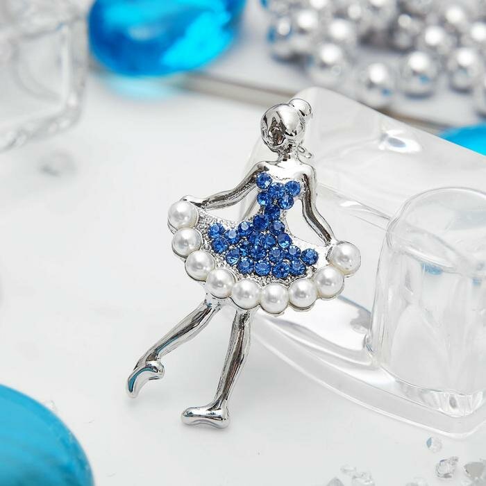 Брошь Queen Fair, жемчуг имитация, стразы