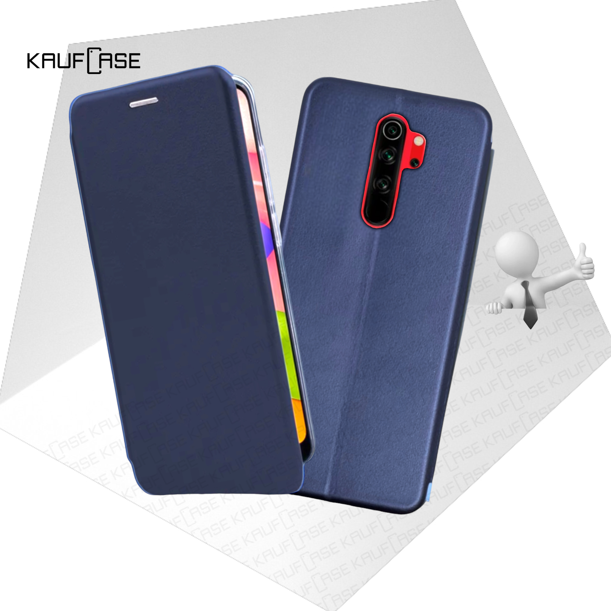 Чехол книжка для телефона Xiaomi Redmi Note 8 Pro (6.53"), темно-синий. Текстура под кожу