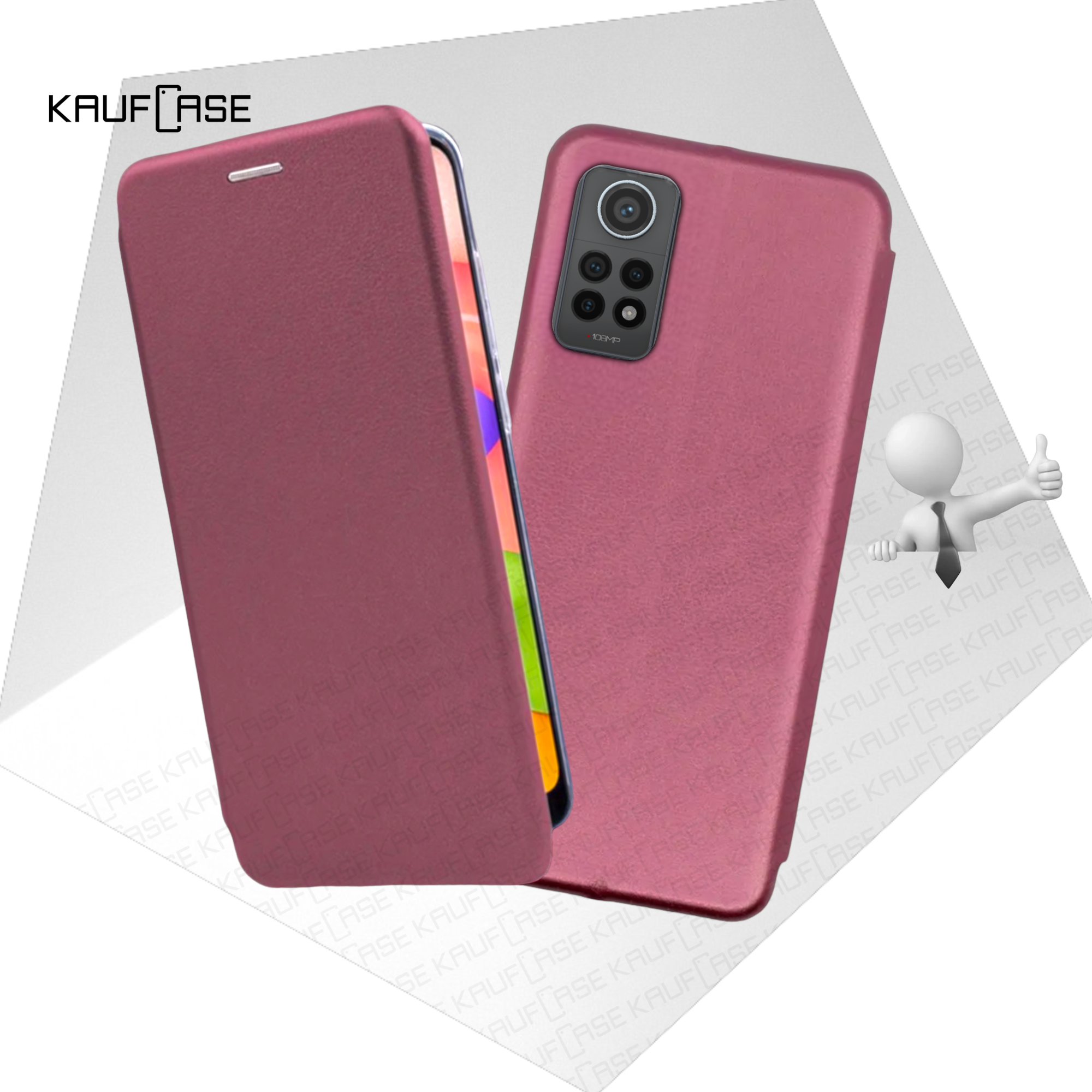 Чехол книжка для телефона Xiaomi Redmi Note 12 Pro 4G (6.67"), бордовый. Текстура под кожу