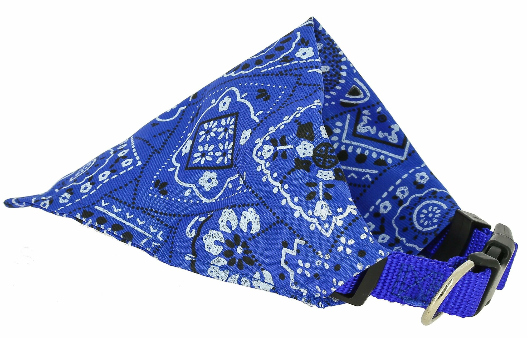 Каскад ошейник нейлон с косынкой 25мм*40/65см, Синий/красный