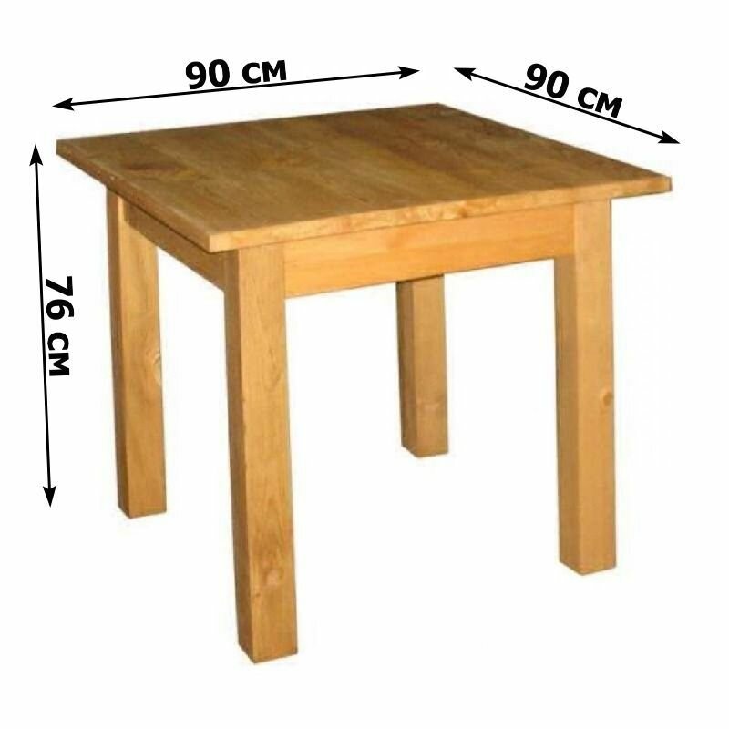 Стол обеденный Фермерский 90х90х76 массив сосны, старение воск